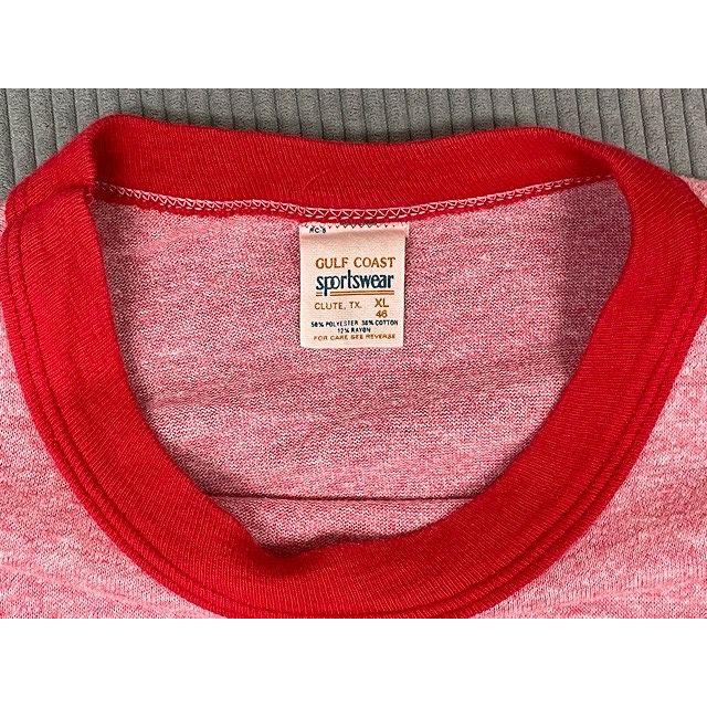 VINTAGE 80's 米国製 GULF COAST SPORTSWEAR ビンテージ Tシャツ リンガー トリム ソリッド 杢レッド XL [la-1237] : LOAFERS used ...