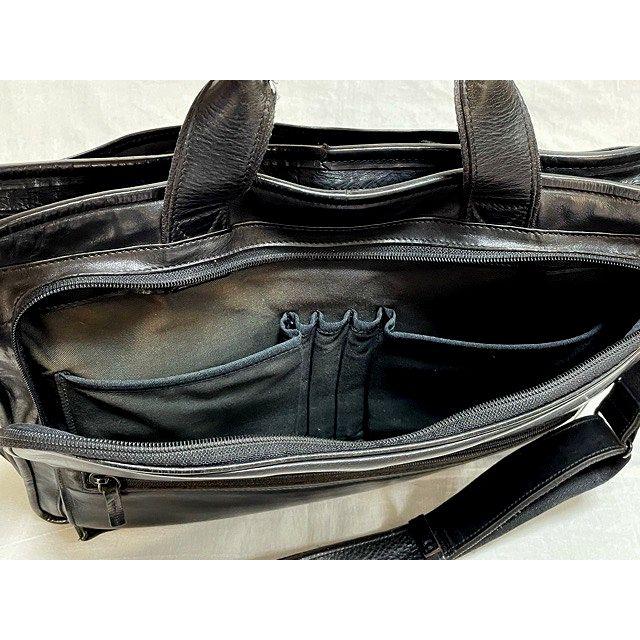 吉田カバン ポーター Porter 刻印 ビジネスバッグ 2way ショルダー ブリーフケース 本革 レザー ブラック マチ拡張 B4 [t
