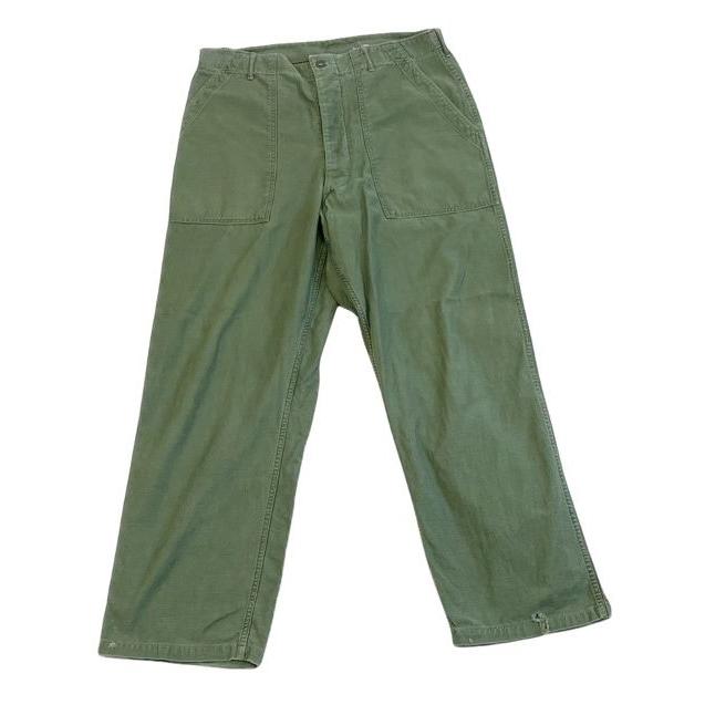 MILITARY 60's 米軍 us army trousers ベイカーパンツ ファティーグパンツ OG-107 コットンサテン サイド ...