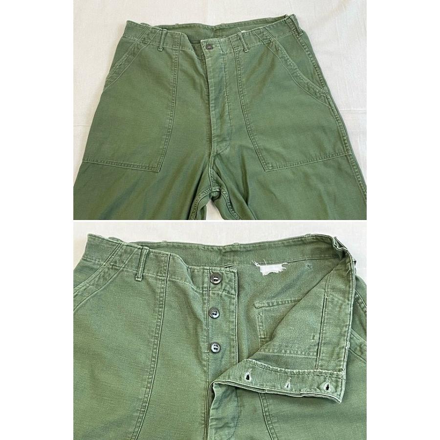 MILITARY 60's 米軍 us army trousers ベイカーパンツ ファティーグパンツ OG-107 コットンサテン サイド ...