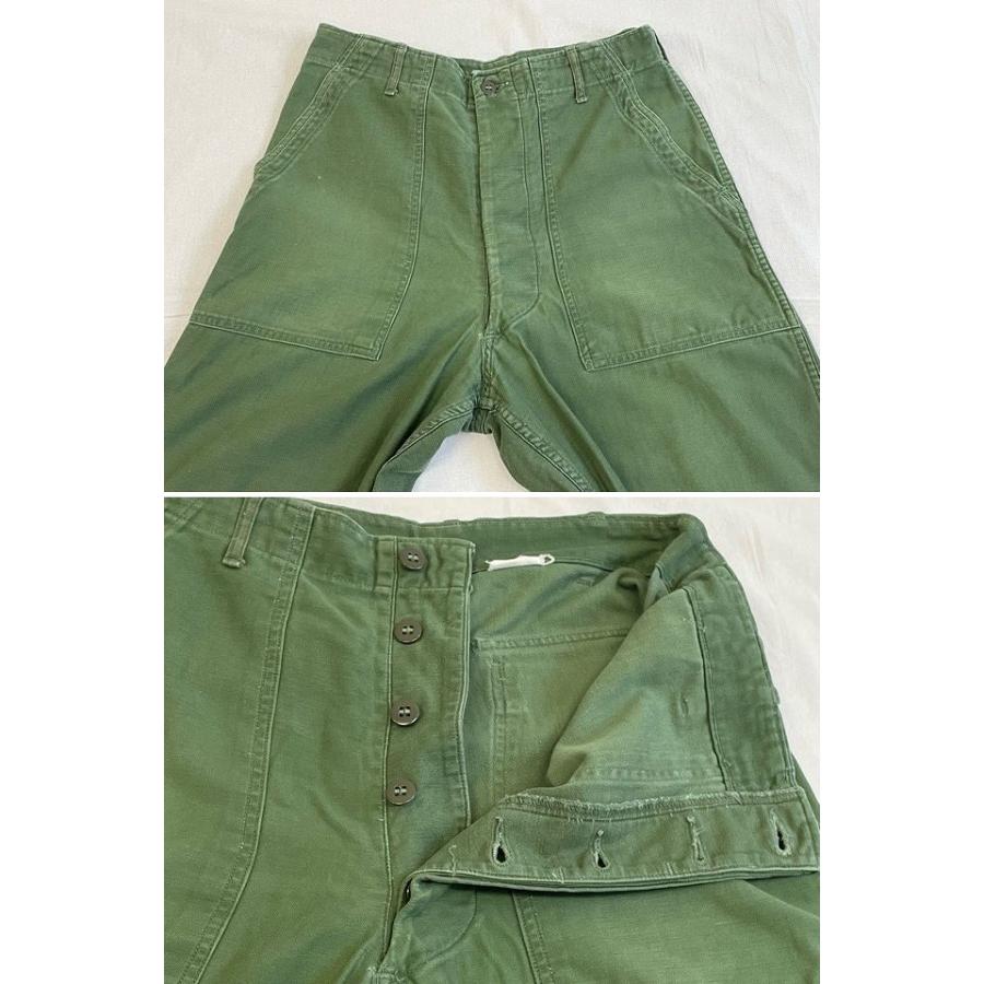 MILITARY 60's 1961 米軍 us army trousers ベイカーパンツ ファティーグパンツ OG-107 コットンサテン サイドアジャスター M 実寸W82 L79 ...