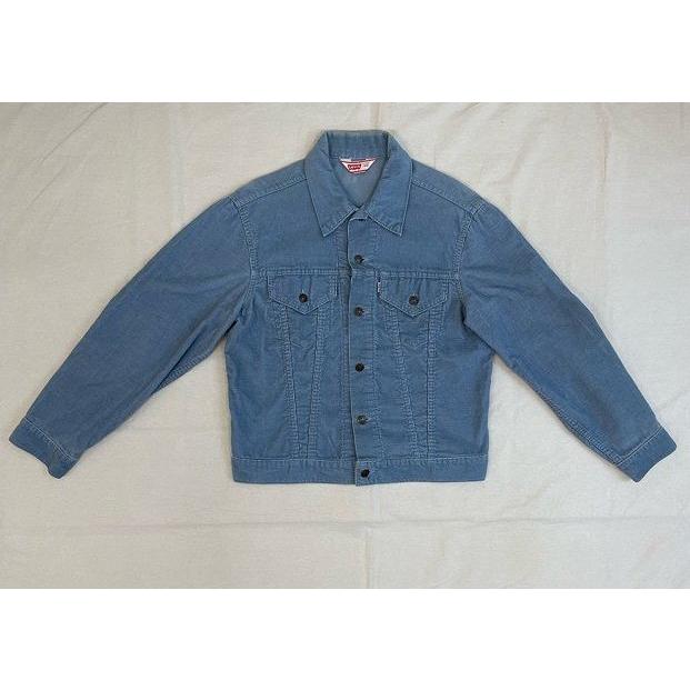 Levi's 70's 米国製 MADE IN USA リーバイス LEVI'S コーデュロイ トラッカージャケット 70505-1512 サックスブルー 40 [ta-0932 ...