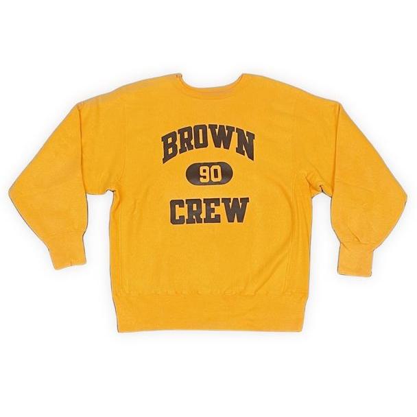 90’s 米国製 チャンピオン リバースウィーブ クルー Champion REVERSE WEAVE ブラウン BROWN 3段 イエローマスタード L [ta-1258] : ta ...