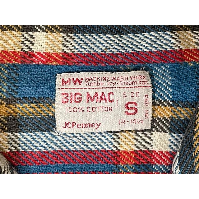 BIG MAC 70's 米国製 ビンテージ ビッグマック JC Penney ヘビーネル ネルシャツ 綿100% ラグ チェック ブルーベース S [ta-1384] : LOAFERS ...