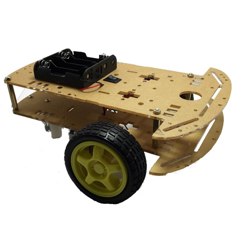 Arduino 車体キット ラジコン ロボット カー 2輪駆動 二層式 三輪スマートカー シャーシ2枚付 Raspberrypi 二輪駆動