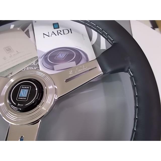 NARDI ナルディ Classic レザー N132 ブラックレザー＆ポリッシュスポーク 360mm 送料無料 : カーショップ ヒグチ - 通販 - Yahoo!ショッピング