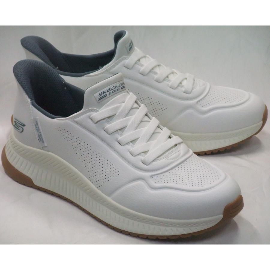 SKECHERS スリップインズ ボブス スクワッド 4 ダイレクト ステップ ホワイト メンズ スケッチャーズ BOBS SQUAD4 ...