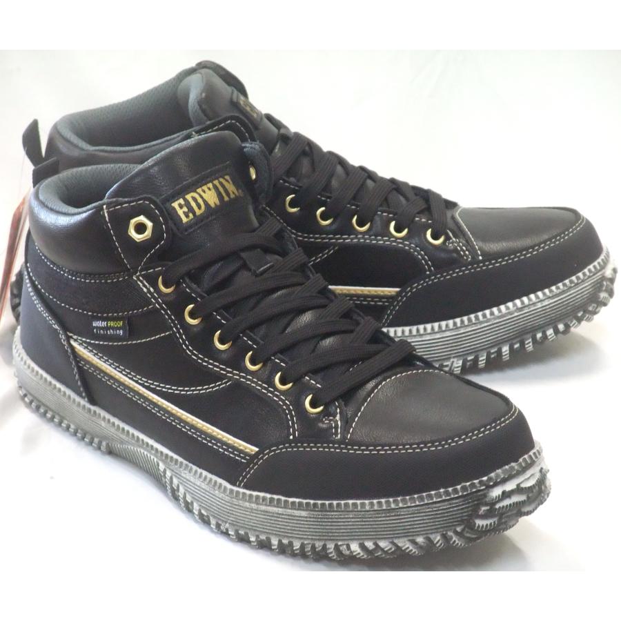 EDWIN エドウイン EDM3602 防水 防滑 カジュアルシューズ ブラック メンズ ビンテージ加工 軽量 ミッドカット ブーツ スニーカー : シューズマーケット ヒグチ商店 - 通販 ...