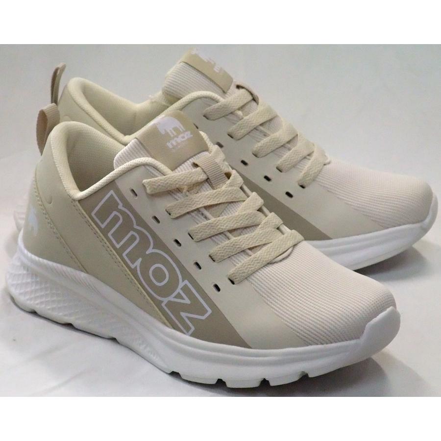 moz MOZ モズ ウオーキング カジュアルスニーカー ライトベージュ レディース MZ-6211 ランニングスタイル ビッグロゴ 軽量ソール エルク スウェーデン : シューズマーケット ...