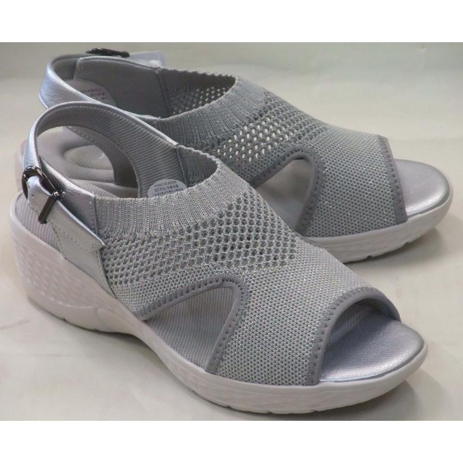 PANSY パンジー BB5957 バックベルトサンダル シルバー レディース ラメニット ソフト コンフォート ストラップ ベルト 婦人 ...