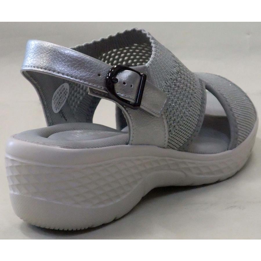 パンジー BB5957 バックベルトサンダル シルバー レディース ラメニット ソフト コンフォート ストラップ ベルト 婦人サンダル ...