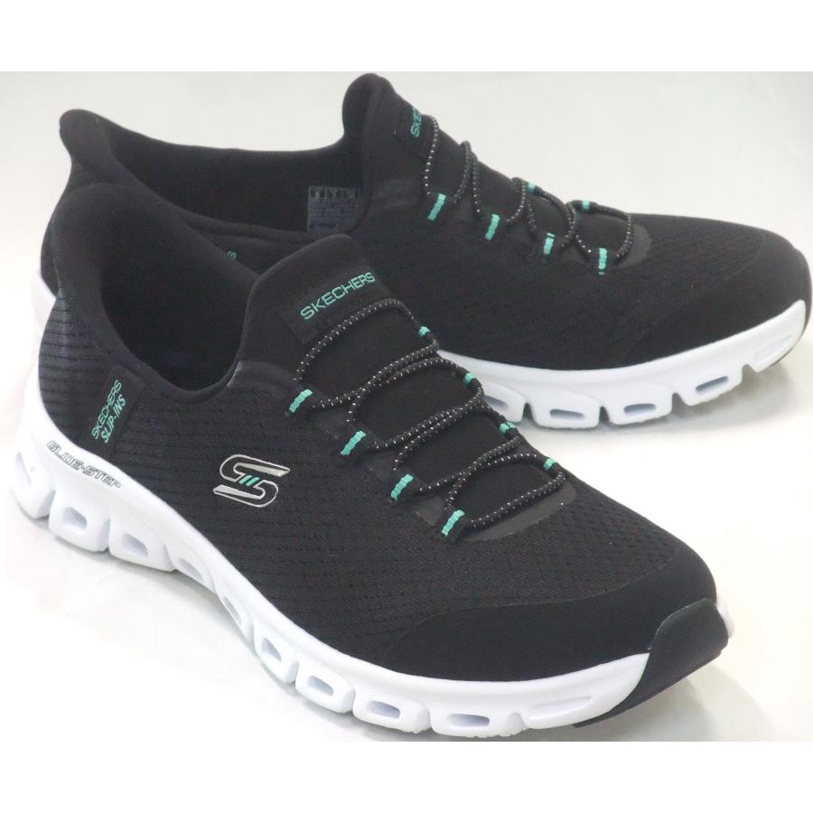 SKECHERS（スケッチャーズ） グライドステップ-パースート スリップインズ ブラック/ターコイズ レディース GLIDE-STEP ...