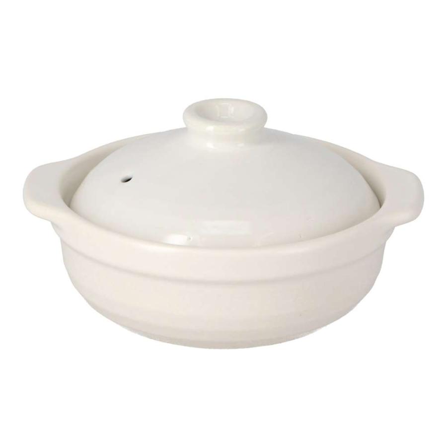 コーナンオリジナル LIFELEX ライフレックス 土鍋 白冬6号 2118-11WH 白 / シンプル 直火 (約)：幅21×奥行18.5×高さ11cm (約)：0.8L : ヒロセ ネット ...