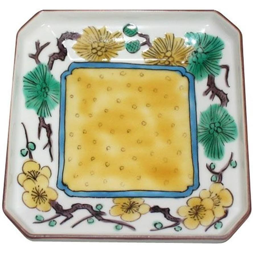 九谷美陶園 松に梅文様隅切四寸角皿 A0563 プレゼント ギフト 贈り物 九谷焼 石川県 陶磁器 焼き物 お祝い : ヒロセ ネットショップ - 通販 - Yahoo!ショッピング
