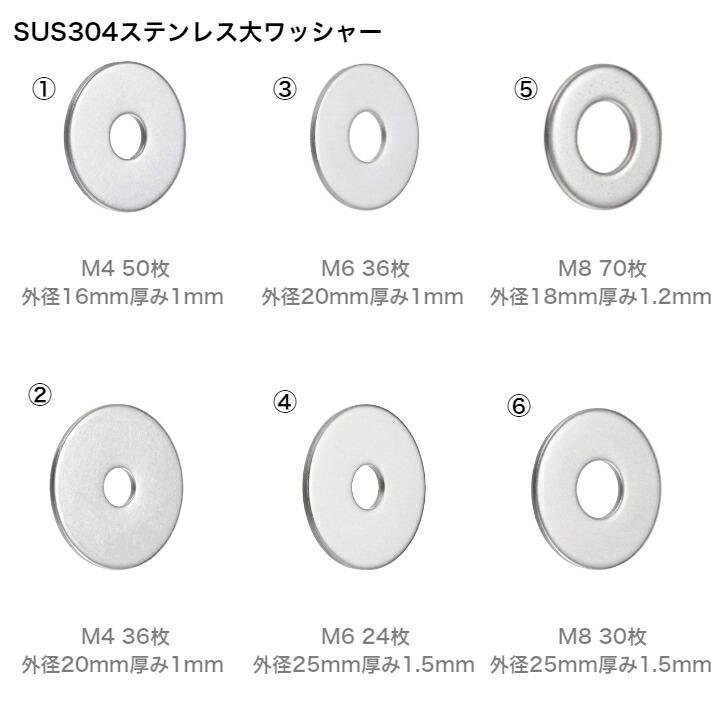 SUS304 ステンレス ワッシャー M4 M6 M8 送料無料 ネコポス迅速発送 : ヒカリH.S. - 通販 - Yahoo!ショッピング