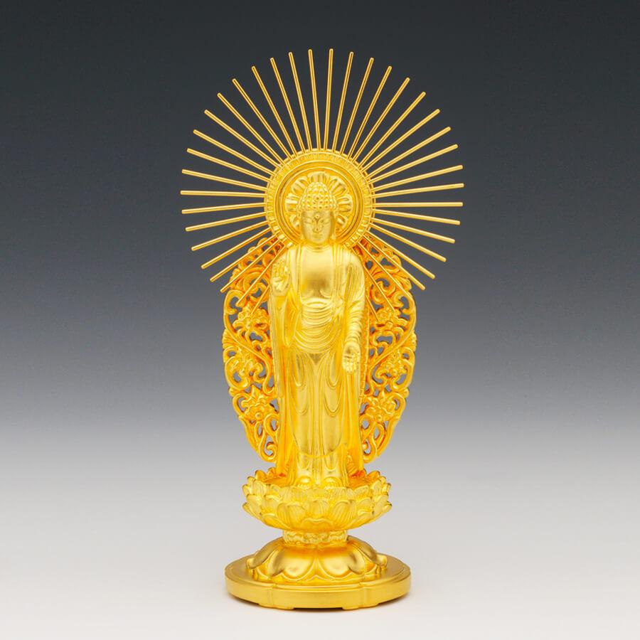 阿弥陀如来 御西光背 高さ13cm｜純金製仏像 造幣局検定マーク刻印品 : HIKARI GALLERYヤフー店 - 通販 - Yahoo!ショッピング
