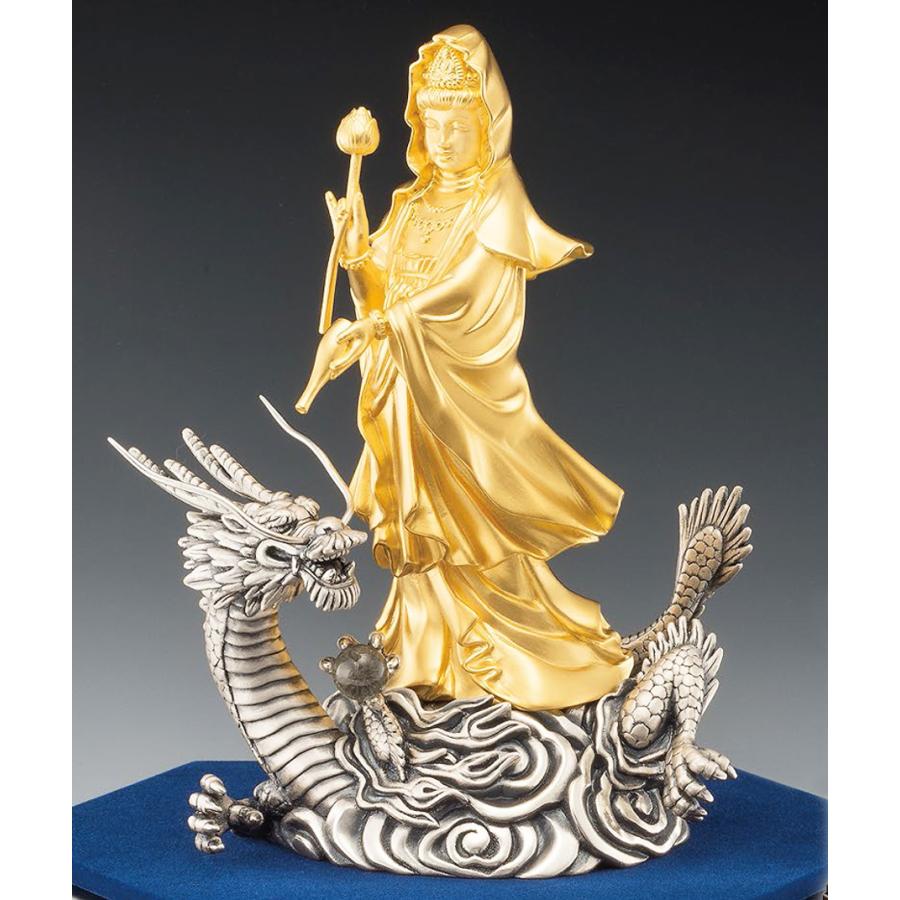 純金/銀製置物｜龍上観音 高さ14.8cm : 0375 : HIKARI GALLERYヤフー店 - 通販 - Yahoo!ショッピング