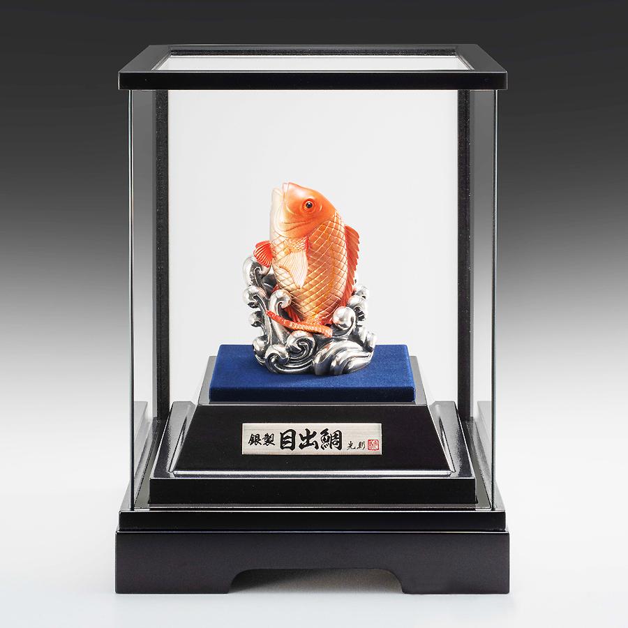 目出鯛 Sサイズ｜銀製置物/ガラスケース : HIKARI GALLERYヤフー店 - 通販 - Yahoo!ショッピング
