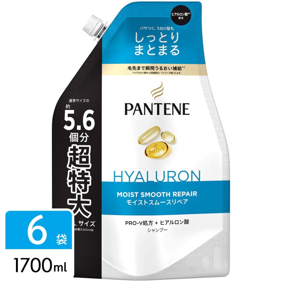 P&G パンテーン モイストスムースリペア シャンプー つめかえ超特大 1700ml×6袋 4987176162403 : ひかりTVショッピングYahoo!店 - 通販 - Yahoo!ショッピング
