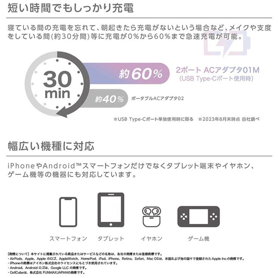【NTTドコモ純正品】2ポートACアダプタ01M USB TypeC to C ケーブル 1.0m 同梱 高速充電対応 iPhone 15 Android スイッチ対応 2台同時充電 ...