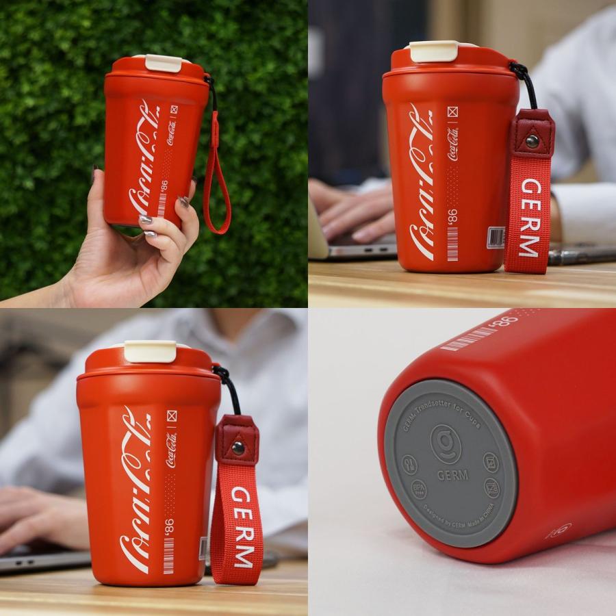 GERM コカ・コーラ コラボ コーヒー タンブラー 390ml レッド ストロー付き ステンレス 保温 保冷 持ち運び 水筒 ボトル GM119B30739 : 3080016694 ...