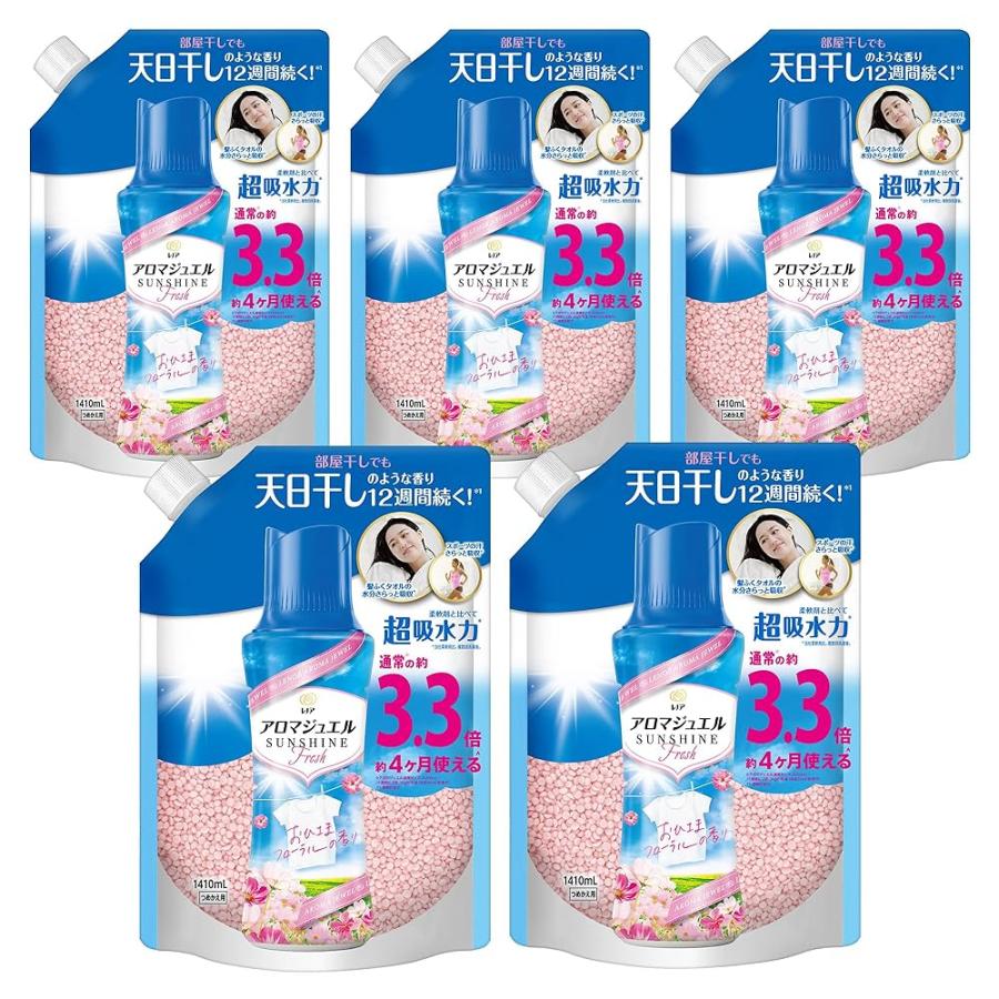 レノア ハピネス アロマジュエル 香り付け専用ビーズ おひさまフローラル 詰め替え 1,410mL×5袋 [大容量] [ケース品] : ヒカヨシSHOP - 通販 - Yahoo!ショッピング