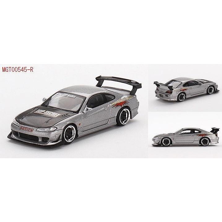 MINI GT 1/64 Nissan シルビア Top Secret(S15) シルバー(右ハンドル) : ヒコセブン Yahoo!店 - 通販 - Yahoo!ショッピング