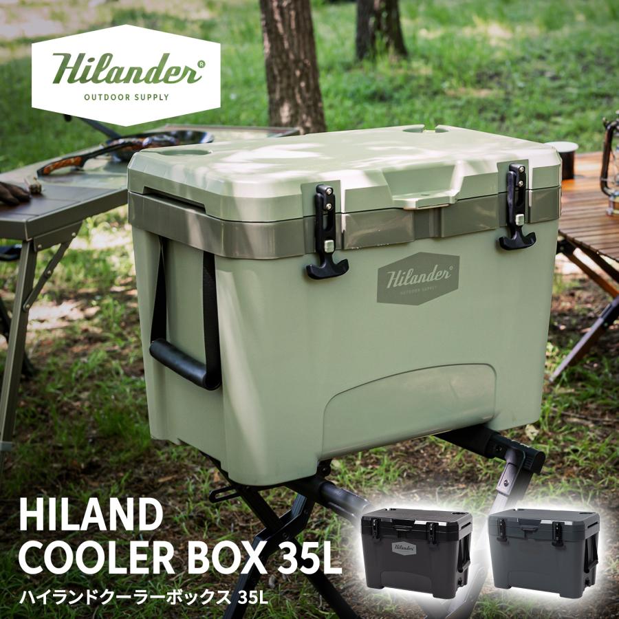 Hilander 【17.18日は全品+P10%】 キャンプクーラー ハイランダー 5月下旬配送ハイランドクーラーボックス 35L クーラーBOX ハード 1年保証 セージグリーン ...