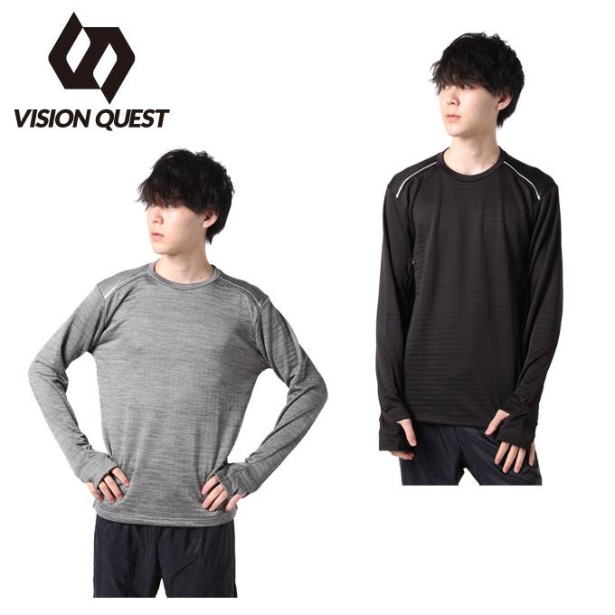 VISION QUEST ビジョンクエスト ランニングウェア Tシャツ 長袖 メンズ RUN裏起毛ワッフルロンT VQ561003K01 ...