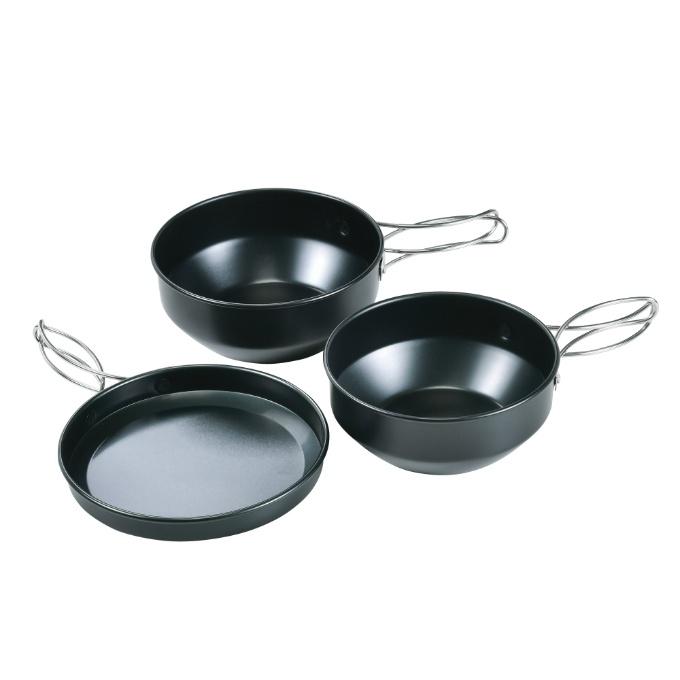 ユニフレーム UNIFLAME 調理器具 フライパン 鍋 セット トレイルポット3 ブラック 667828 : 0000001108345 ...