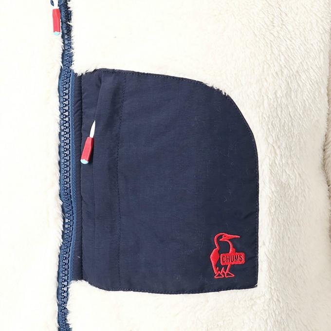 CHUMS（チャムス） フリース ジャケット レディース エルモフリースリバーシブルブルゾン フリースジャケット アウター CH14-1381 Ivory Navy CHUMS : ヒマラヤ ...