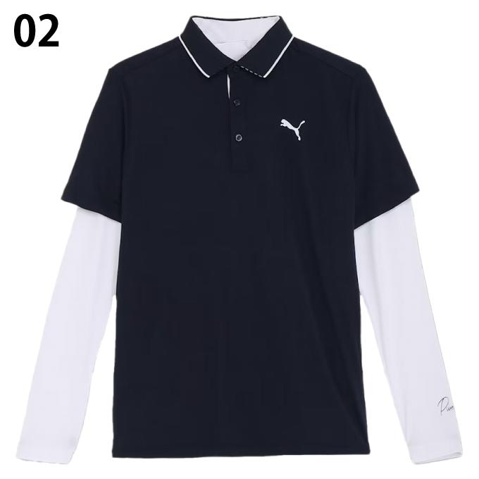 PUMA（プーマ） ゴルフウェア シャツセット メンズ ストレッチ スムース カノコ セット ポロシャツ 627605 PUMA : ヒマラヤ ...