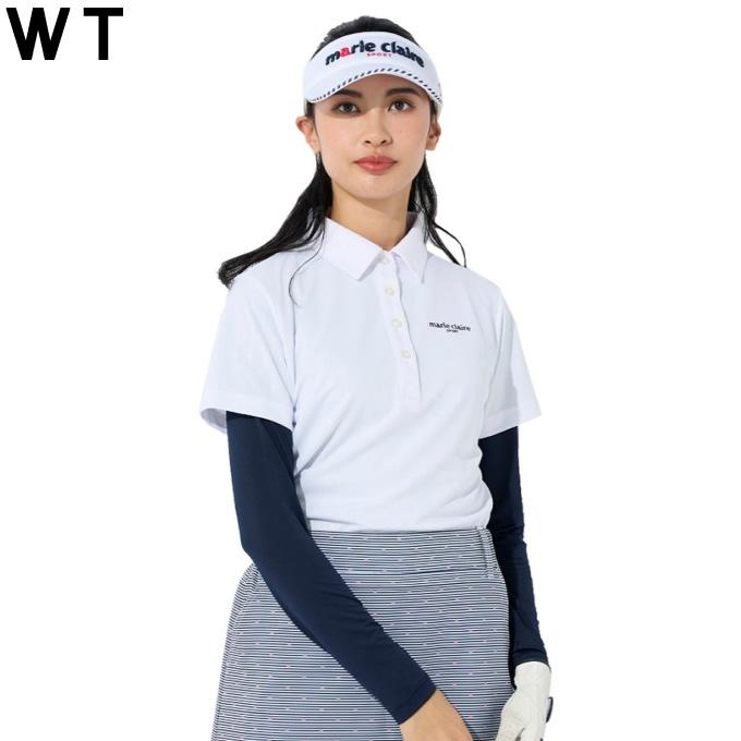 Marie Claire マリクレール ゴルフウェア シャツセット 長袖インナー付き半袖シャツ インナー セット レディース おしゃれ かわいい marie claire 713-511 ...