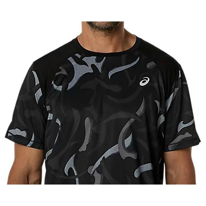 ASICS（アシックス） ランニングウェア Tシャツ 半袖 メンズ ROADランニンググラフィック半袖シャツ 2011D092-001 ...