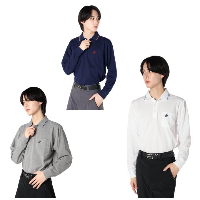 BEVERLY HILLS POLO CLUB ビバリーヒルズポロクラブ(BEVERLY CLUB) ゴルフウェア ポロシャツ メンズ 長袖 鹿の子長袖ポロ 5132-7634 【2025年 ...