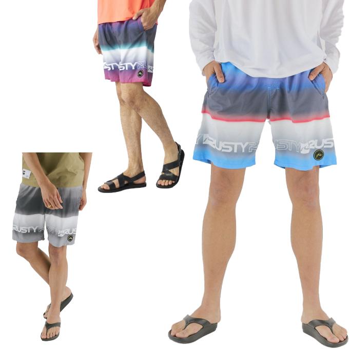 BRUSTY ラスティ(RUSTY) サーフパンツ メンズ グラデーションボーダー ボードショーツ 915403 : ヒマラヤ Yahoo!店 - 通販 - Yahoo!ショッピング