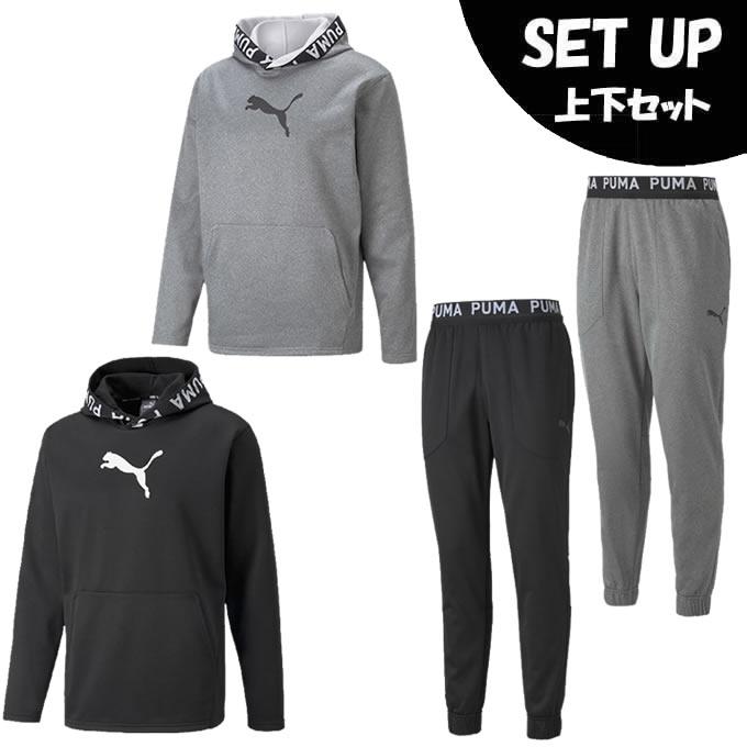 PUMA プーマ スポーツウェア スウェット 上下セット メンズ TRAIN 裏起毛フードパワーフリース+TRAIN 裏起毛パワーフリース ...