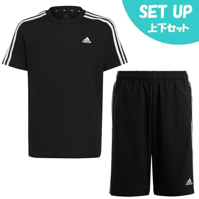 adidas アディダス Tシャツ 上下セット ジュニア エッセンシャルズ コットン半袖Tシャツ+ショーツ HR6330 ECN59 ...