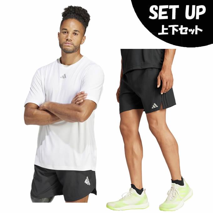adidas アディダス 半袖Tシャツ ハーフパンツ セット メンズ HIIT 3ST MESH Tシャツ+HIIT ショーツ IHP71 ...