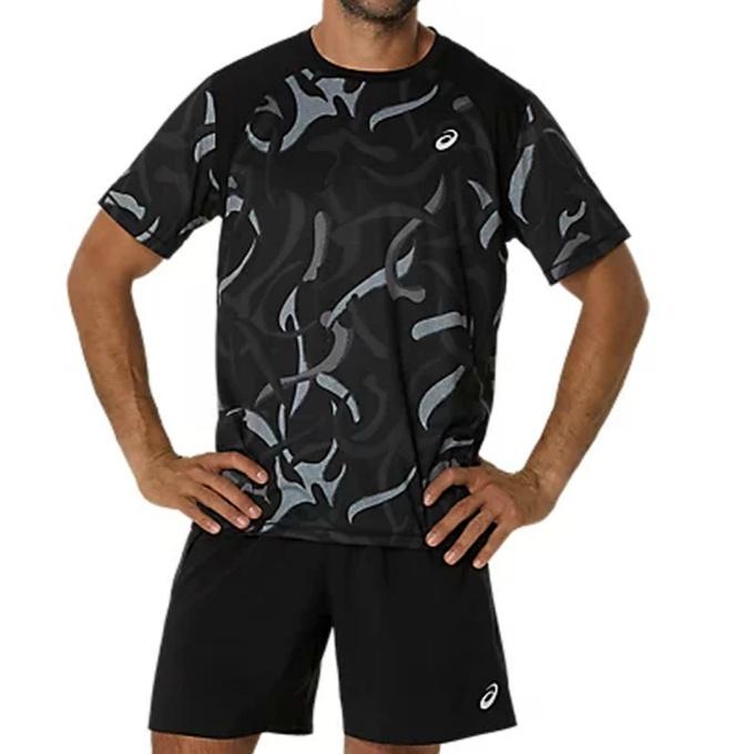ASICS アシックス ランニングウェア Tシャツ 半袖 メンズ ROADランニンググラフィック半袖シャツ 2011D092-001 ...