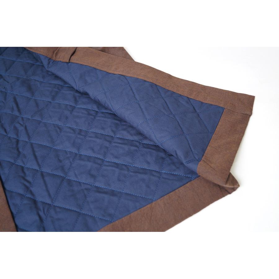 ひめか はんてん 袖なし 日本製 手紡ぎ風遠州織 綿入り ポンチョ