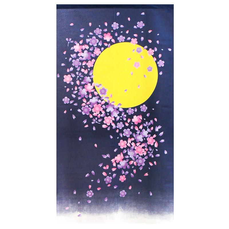 暖簾 のれん 85X150cm「月光桜」2029 日本製 間仕切り カーテン タペストリー 目隠し 玄関 階段 洗面所 キッチン 台所 部屋 : noren2029 : 作務衣と甚平和専門店 ...