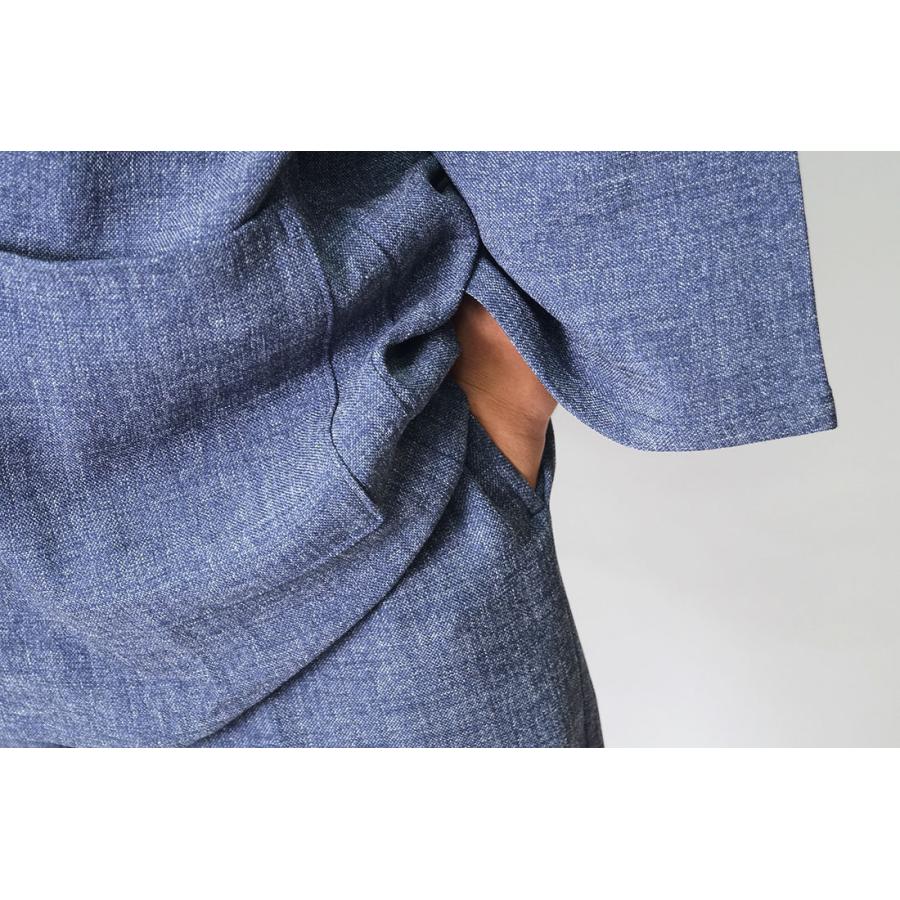 ひめか 作務衣 日本製 メンズ デニムライク ストレッチ 5063 M/L/LL