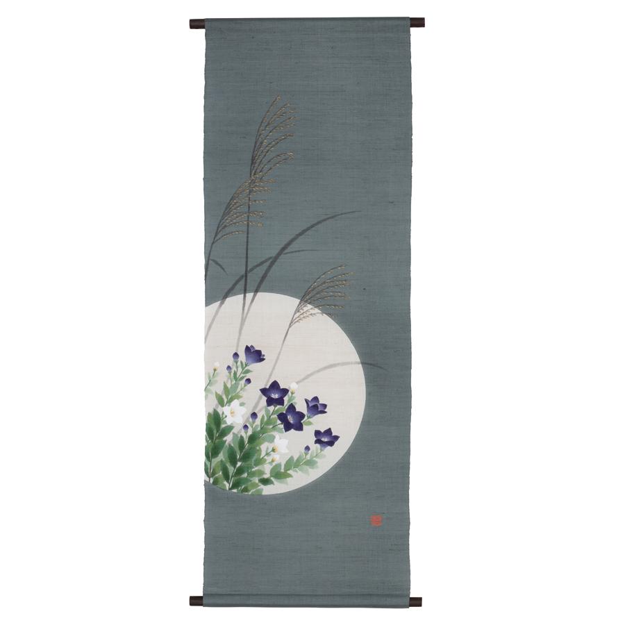 タペストリー 麻100％ 手描きタペストリー「桔梗」t-722 45×130cm : 作務衣と甚平和専門店 ひめか - 通販 - Yahoo!ショッピング