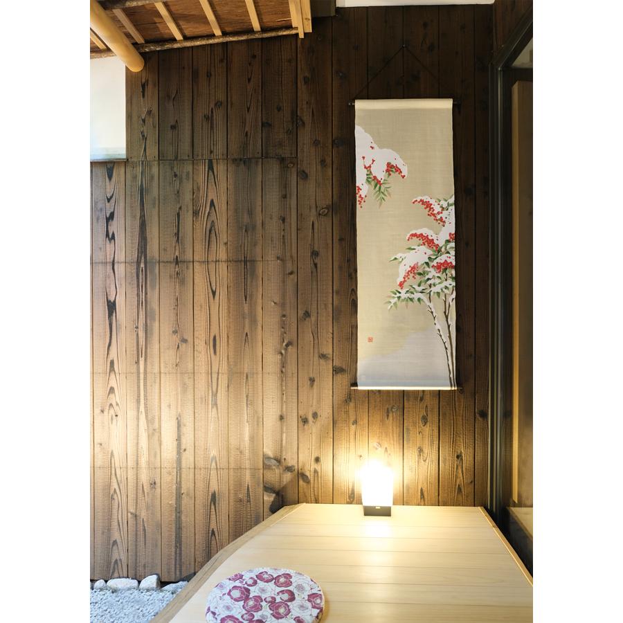 タペストリー 麻100％ タペストリー「雪持ち南天」t-808 45×135 : 作務衣と甚平和専門店 ひめか - 通販 - Yahoo!ショッピング