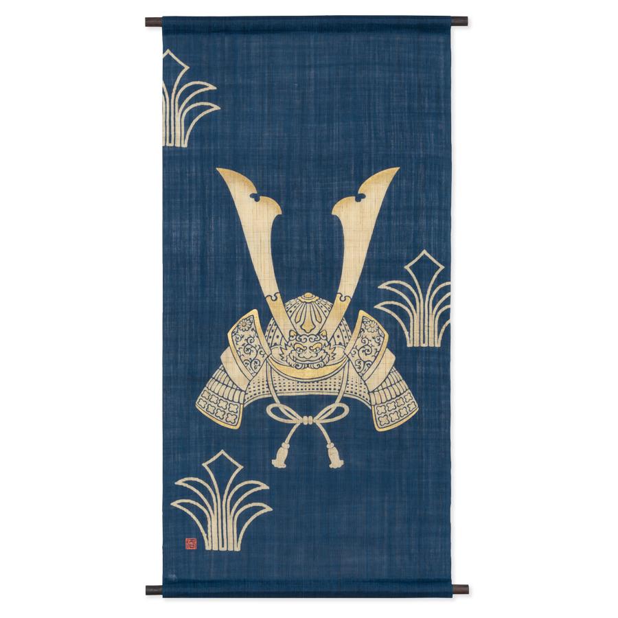 タペストリー 麻100％ 金彩タペストリー「鬼かぶと」t-817 60×120 : 作務衣と甚平和専門店 ひめか - 通販 - Yahoo!ショッピング