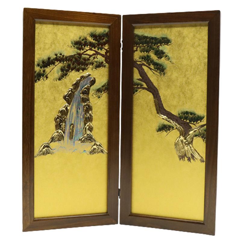 アウトレット品 屏風 単品 25号 二曲屏風 松滝 24a-ya-0008 : ひな人形のあすか - 通販 - Yahoo!ショッピング