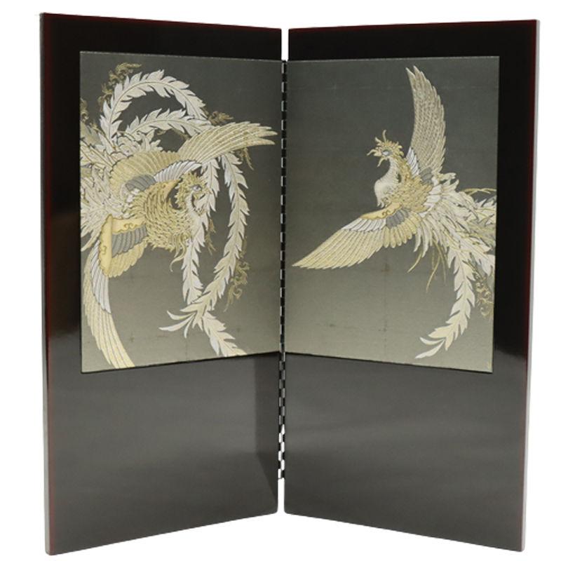 アウトレット品 屏風 単品 22号 勇将 銀鳳凰 二曲屏風 24a-ya-0079 : ちぐさや - 通販 - Yahoo!ショッピング