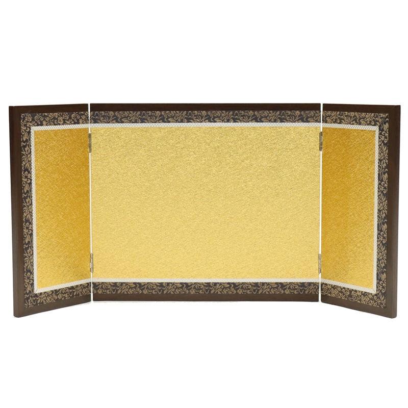 アウトレット品 屏風 単品 10号 金 三曲屏風 焦茶 24a-ya-0487 : ちぐさや - 通販 - Yahoo!ショッピング