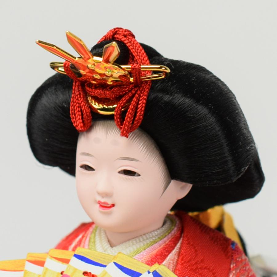 雛人形 親王飾り 産地岩槻 お名前木札プレゼント 伝統工芸 シンプル コンパクト 「ひらひら(29Y-17)」 赤ちゃん顔 京都西陣金襴 ＃80-303106-2a :No80-303106 ...